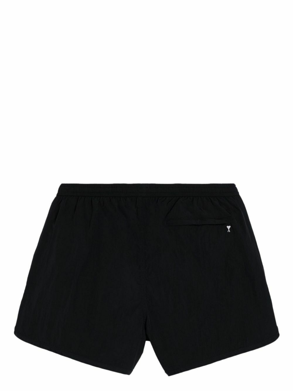 AMI Paris Black Canvas Swim Shorts AMI