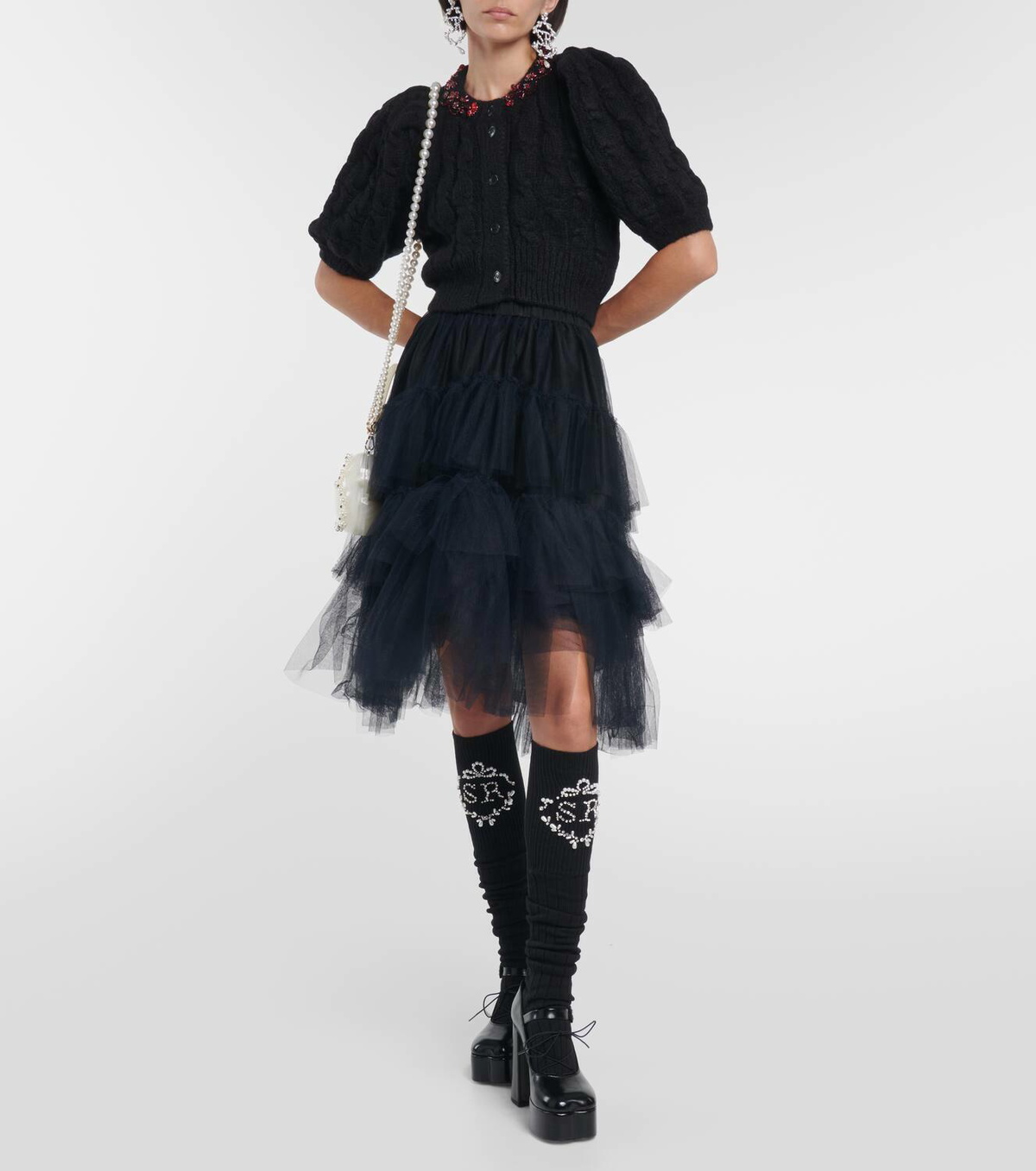 Simone Rocha Cable-knit alpaca-blend cardigan Simone Rocha