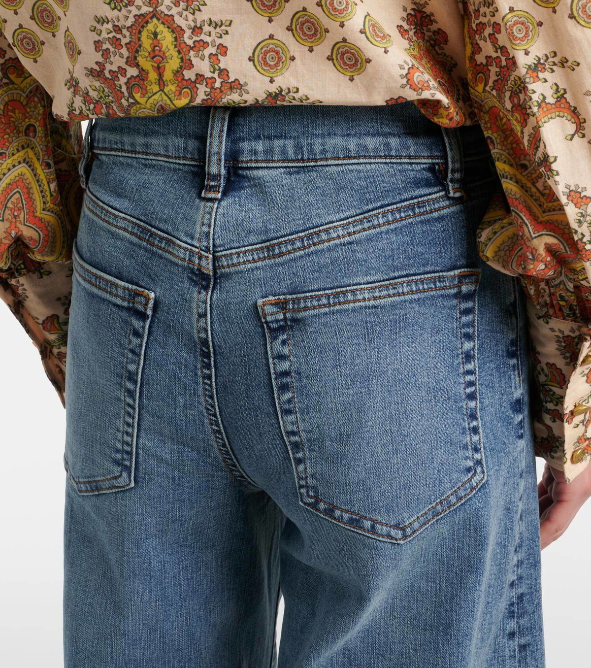 Frame Le Palazzo Crop high-rise wide-leg jeans Frame Denim