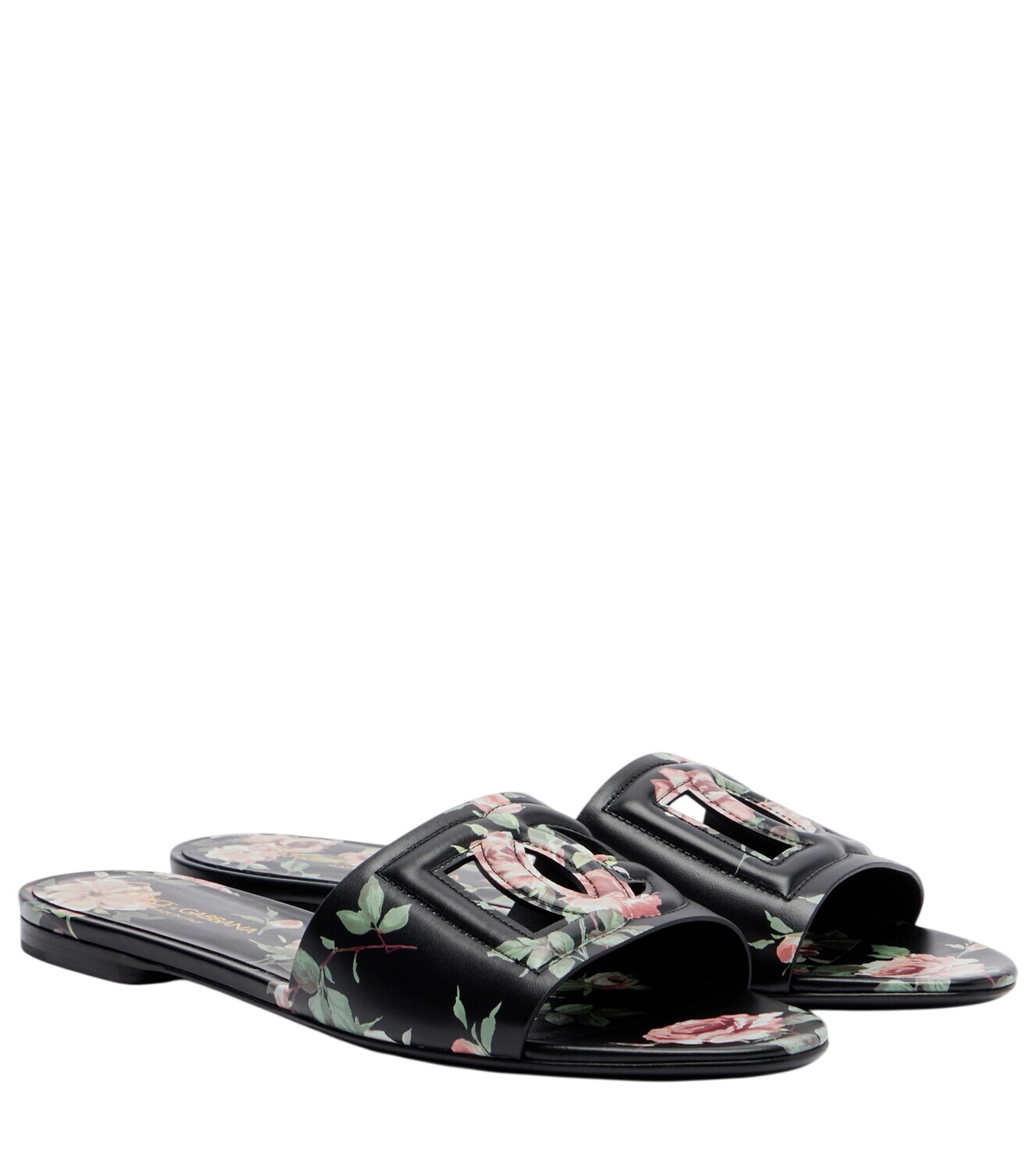 Dolce&Gabbana DG floral leather slides Dolce & Gabbana