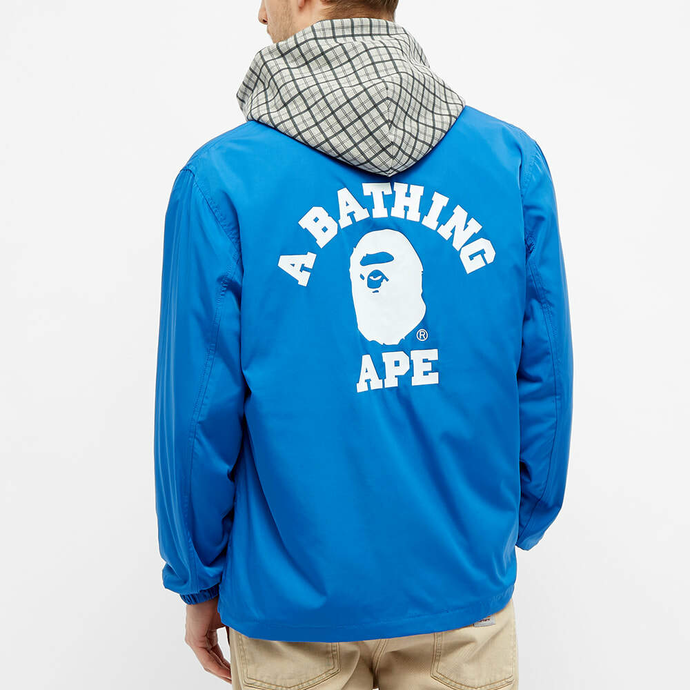 A Bathing Ape Men's College Coach Jacket in Blue A Bathing Ape