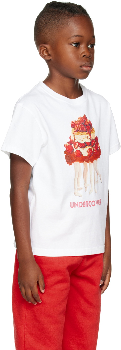 UNDERCOVER Kids White Strawberry T-Shirt Undercover