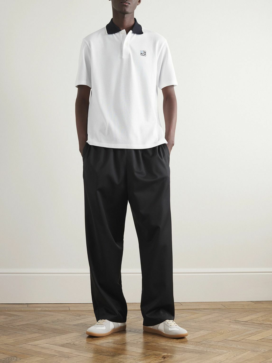 Loewe - Anagram Logo-Embroidered Cotton-Piqué Polo Shirt - White Loewe