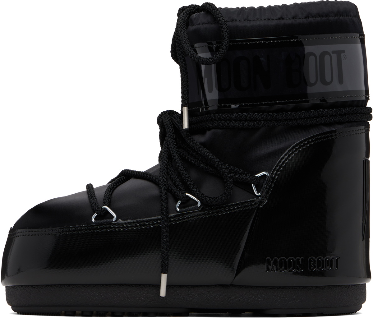 Moon Boot Black Icon Low Glance Satin Boots Moon Boot