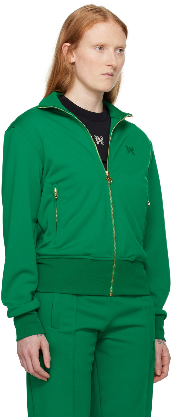 Palm Angels Green Embroidered Track Jacket Palm Angels