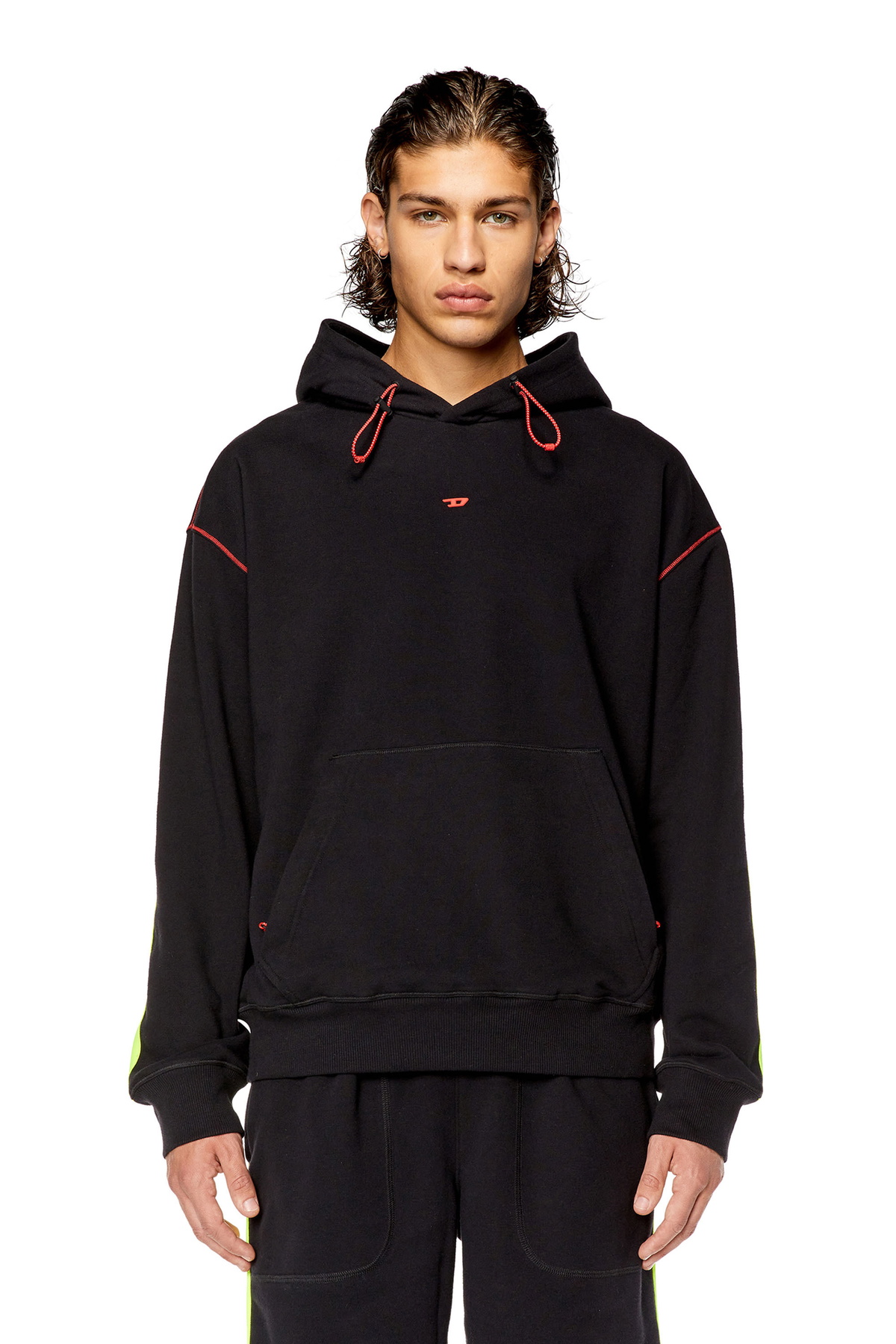 Diesel Hoodie with reflective logo bands - Sweaters Mens in Multicolor ...