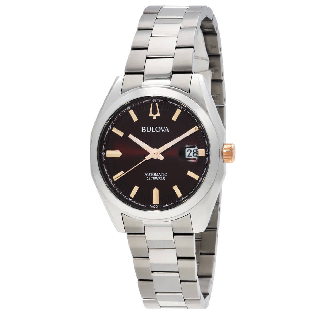 Bulova Surveyor Automatic Red Dial Mens Watch 98B422 Bulova