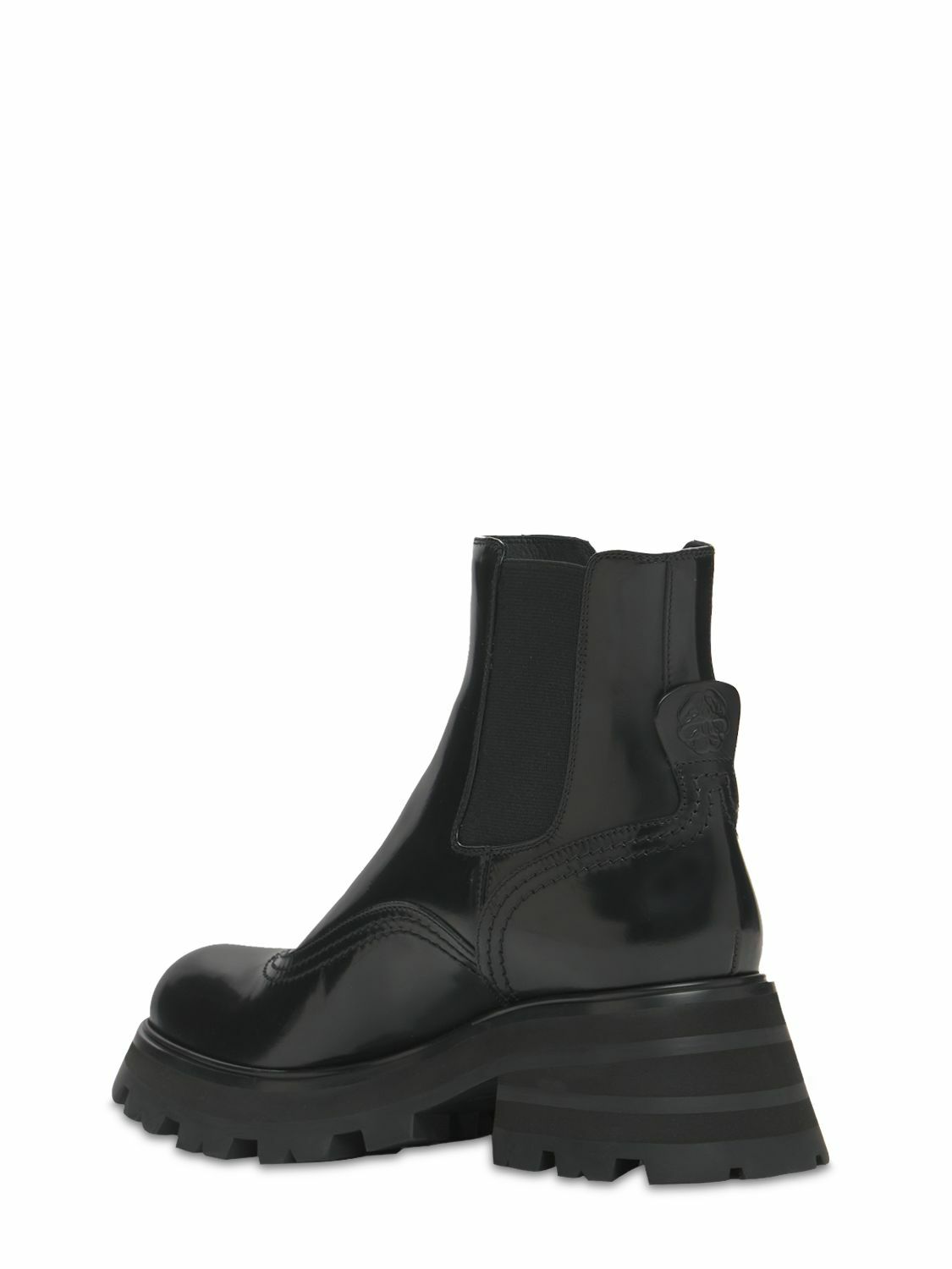 ALEXANDER MCQUEEN - 60mm Wander Brushed Leather Combat Boots Alexander ...