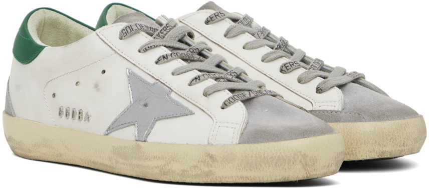 Golden Goose White & Gray Super-Star Classic Sneakers Golden Goose ...