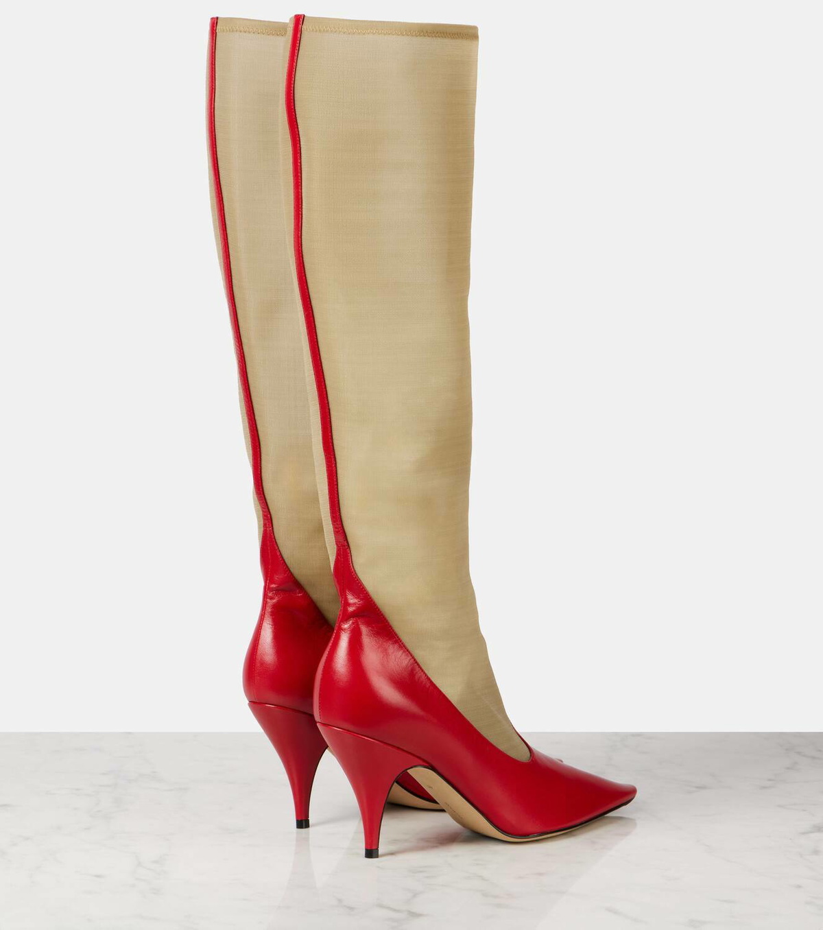 The Row Mesh and leather knee-high boots The Row