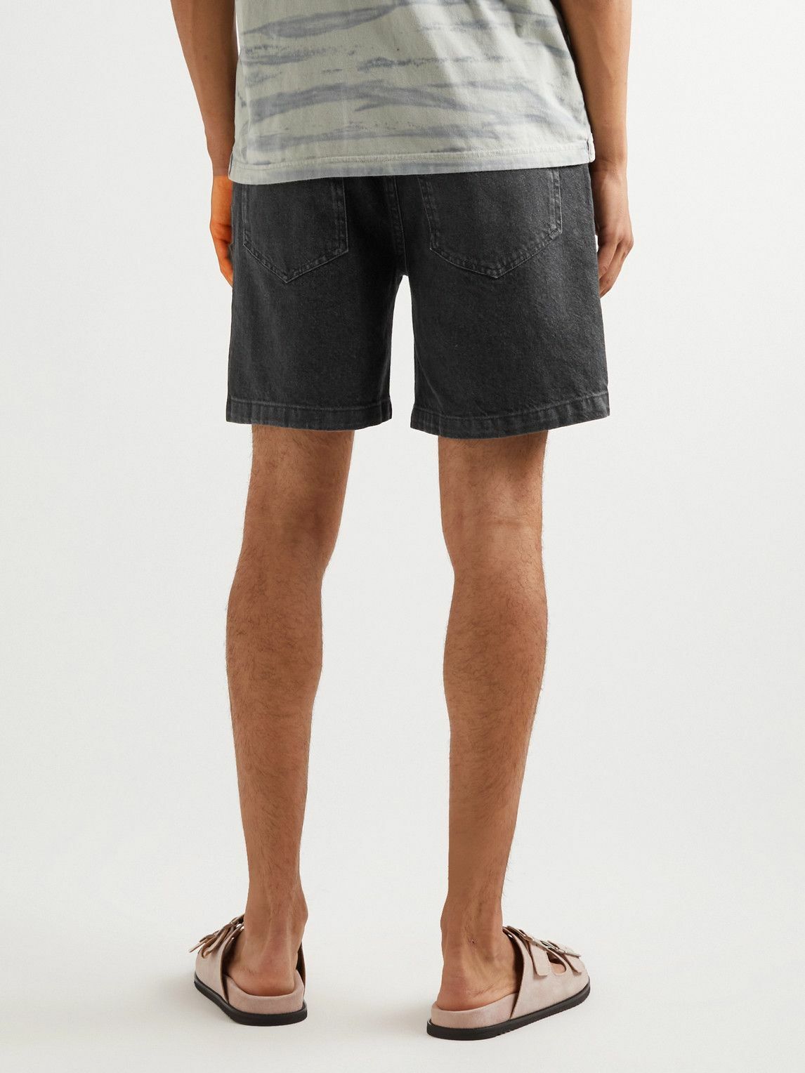 Mr P. - Straight-Leg Denim Shorts - Black Mr P.