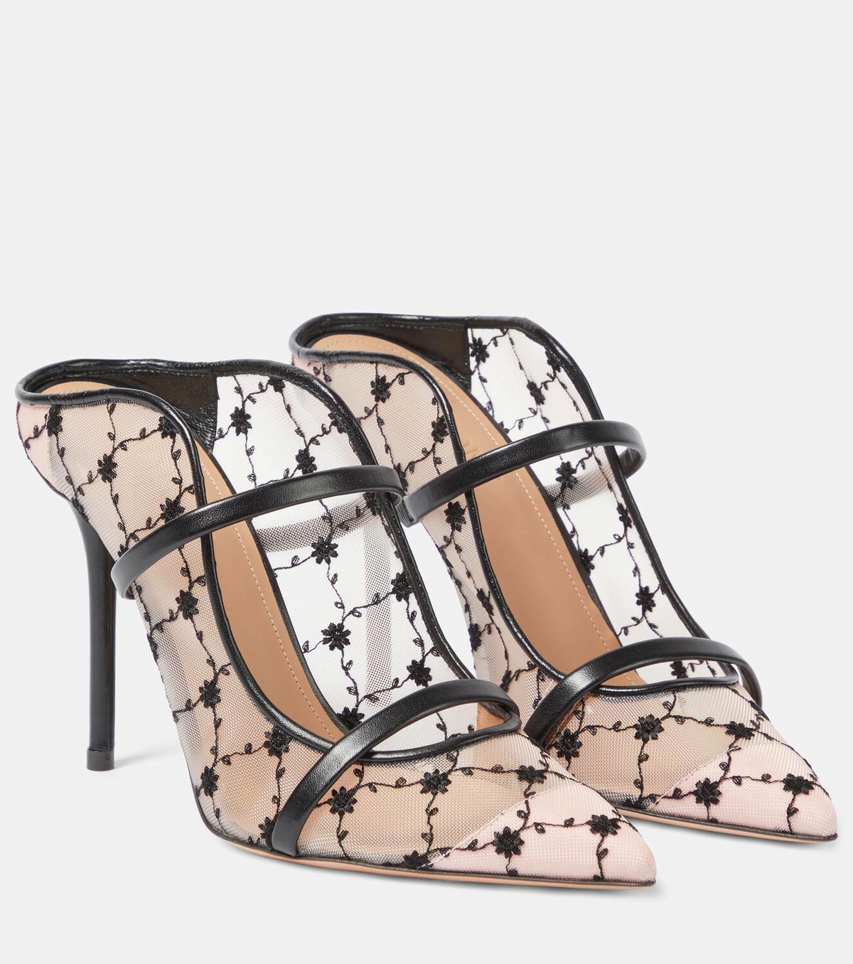 Malone Souliers Maureen leather-trimmed mesh mules Malone Souliers