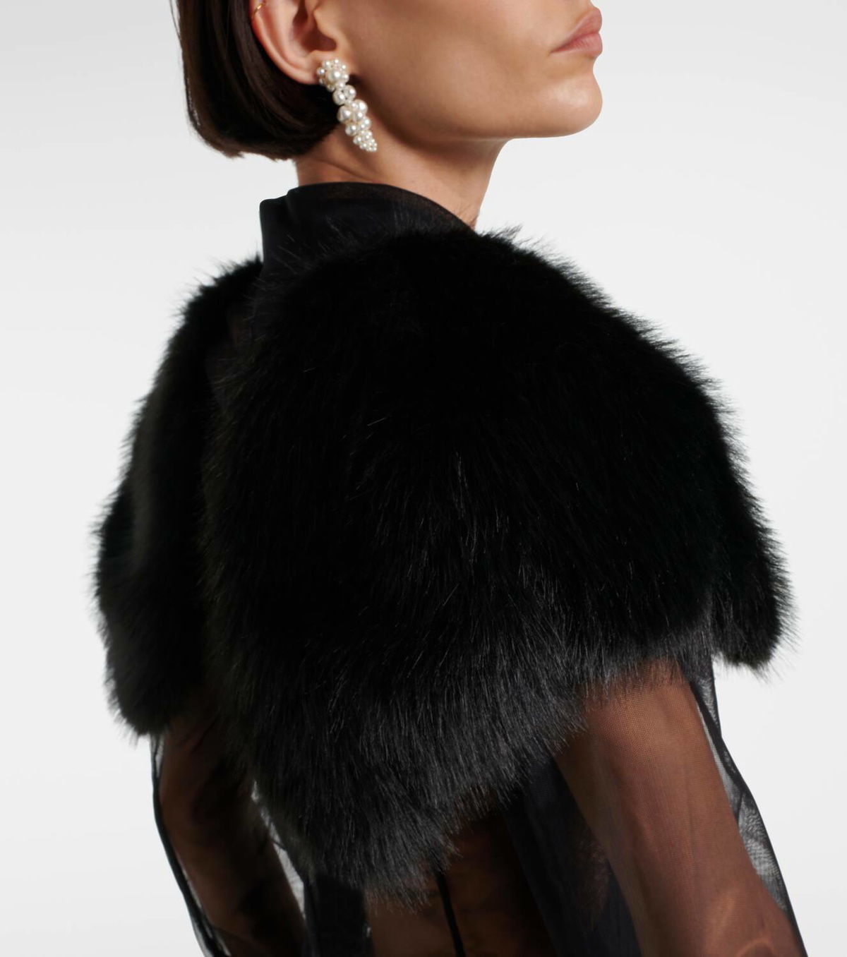 Simone Rocha Faux fur and mesh jacket Simone Rocha