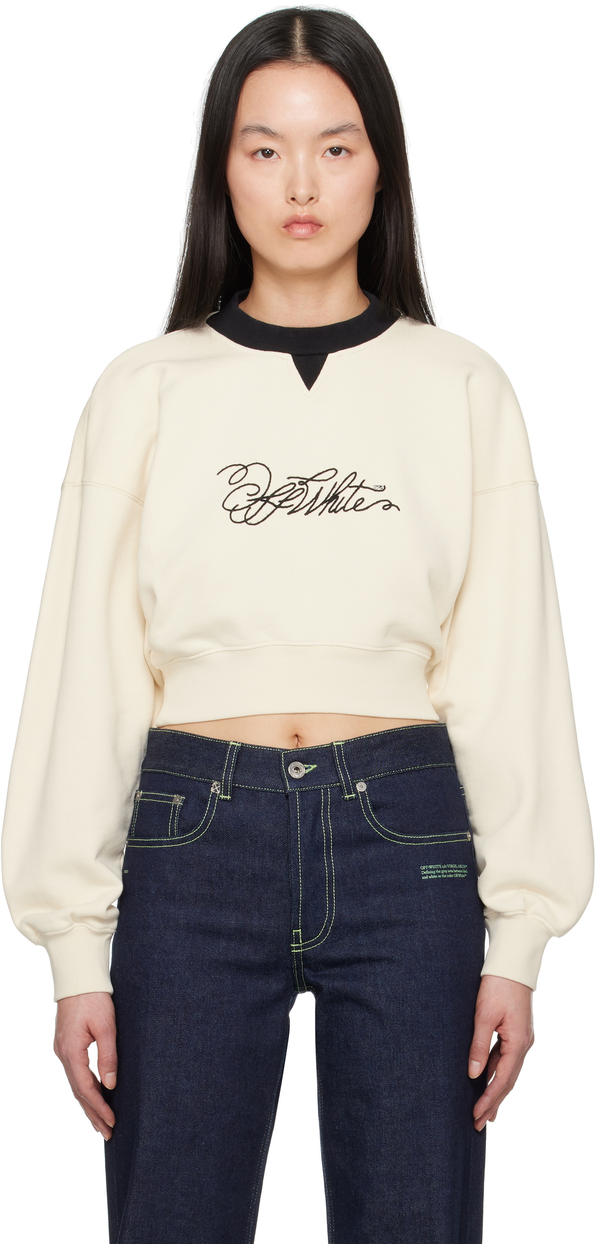 Off-White Off-White Script Crop Sweatshirt Off-White