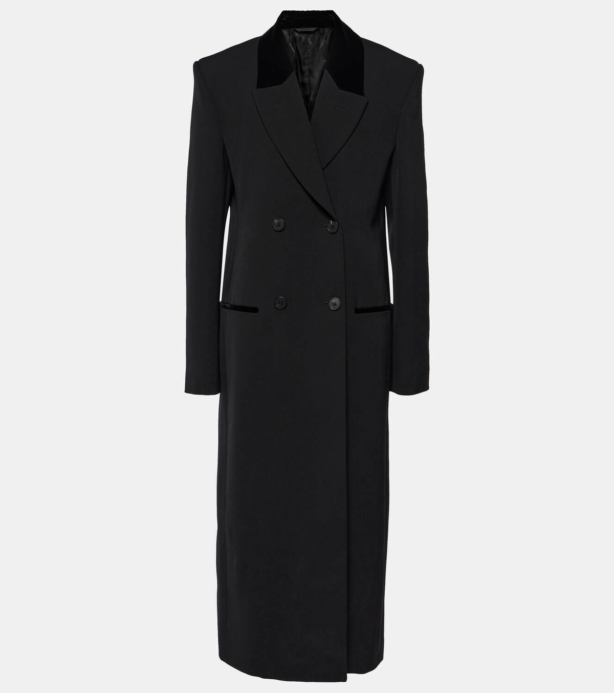 Givenchy Velvet-trimmed wool coat Givenchy