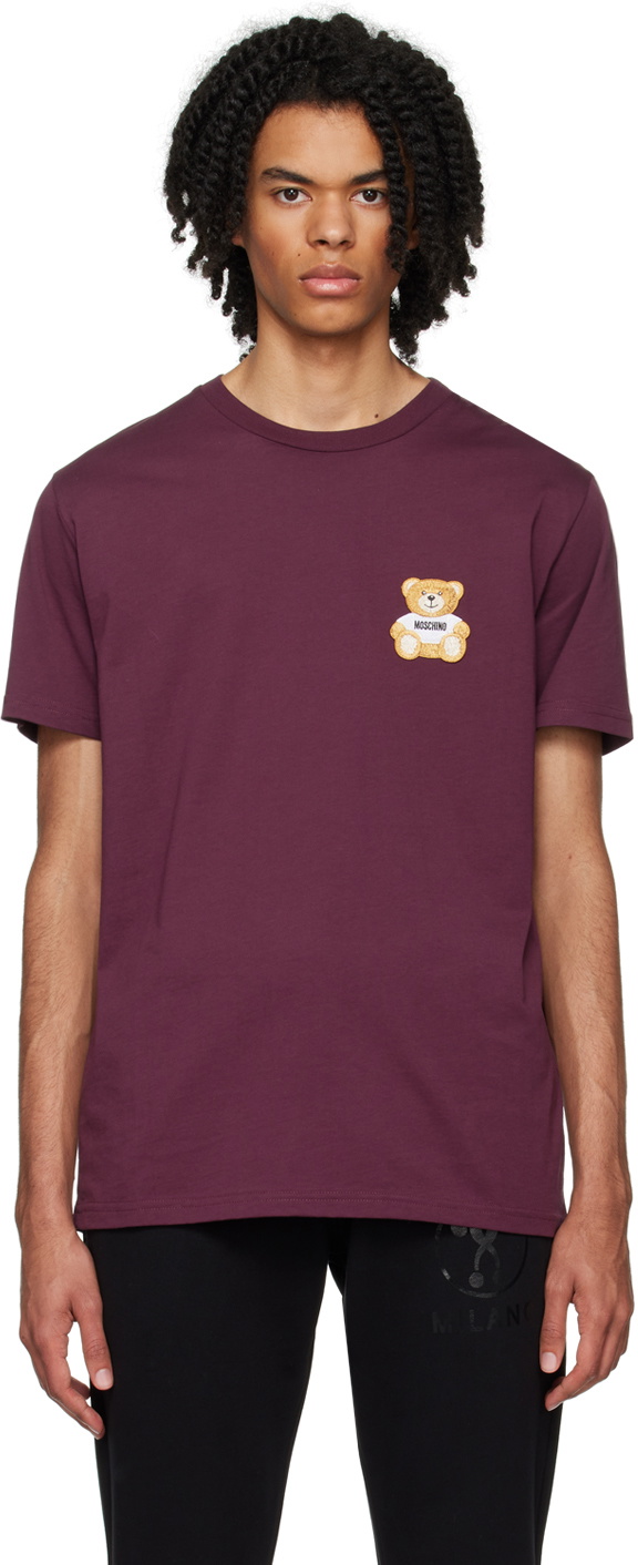 Moschino Burgundy Teddy Bear T-Shirt Moschino