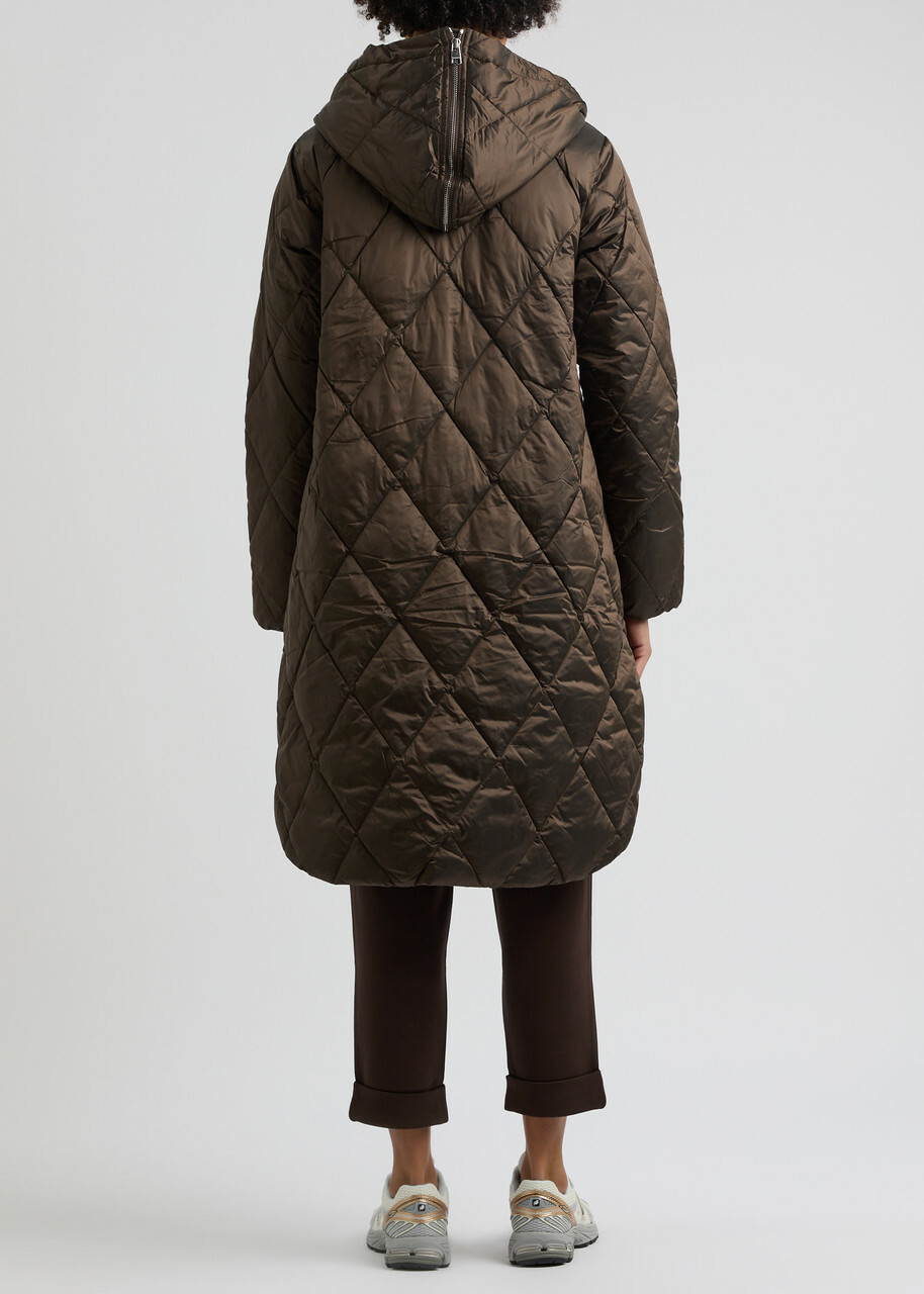 Varley Frisco Quilted Hooded Shell Jacket Brown Varley
