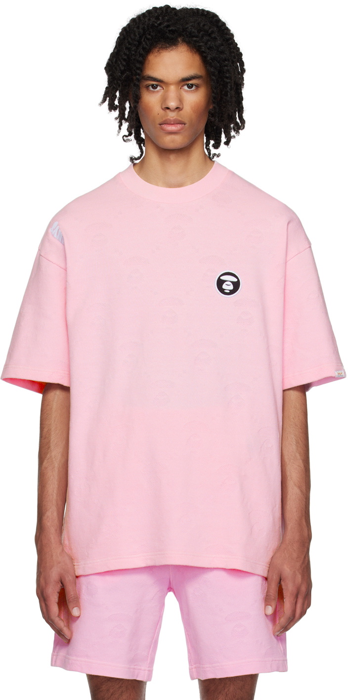 AAPE by A Bathing Ape Pink Embroidered T-Shirt AAPE by A Bathing Ape