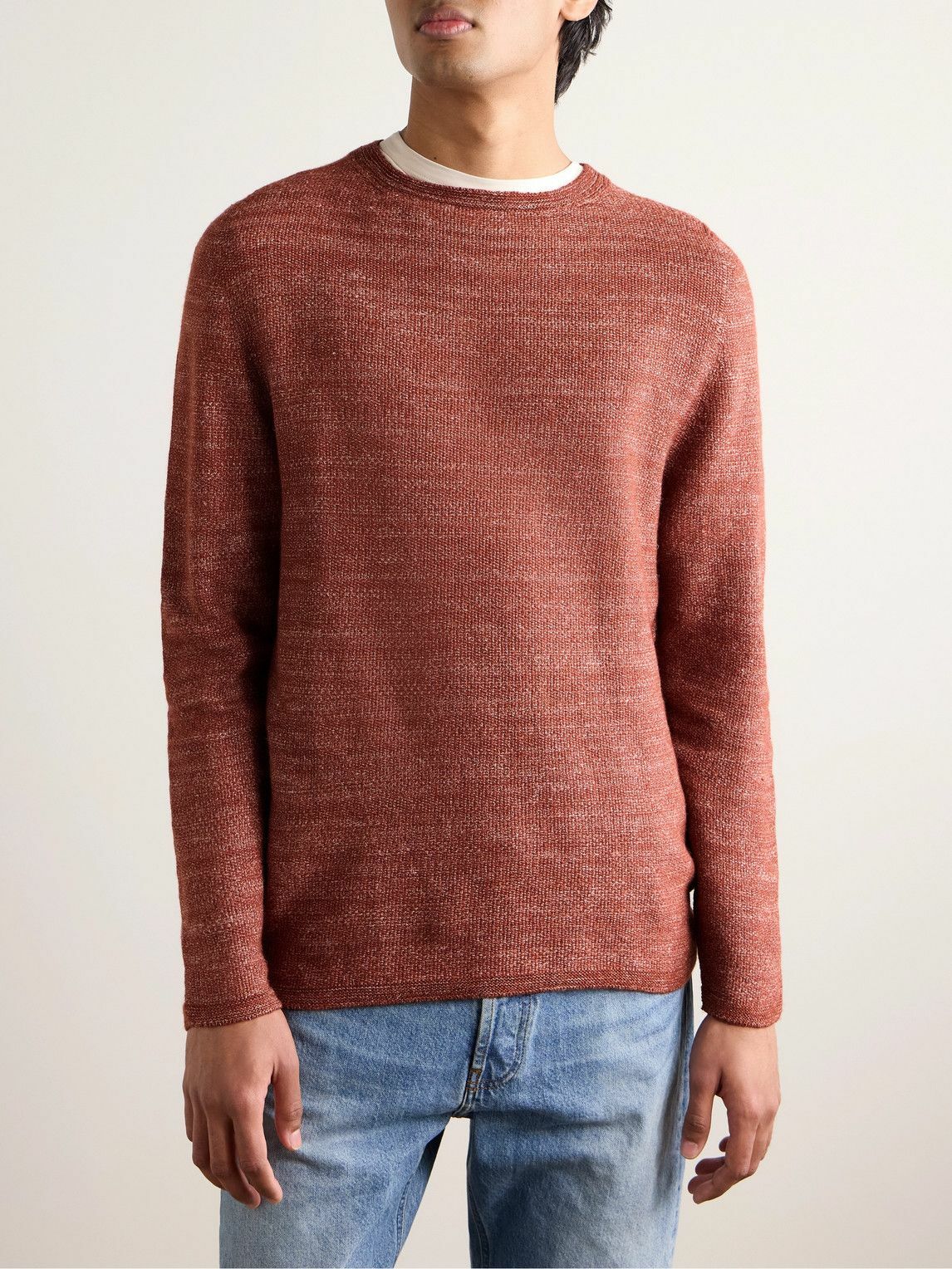 Inis Meáin - Linen, Cashmere, Silk and Cotton-Blend Sweater - Red Inis ...
