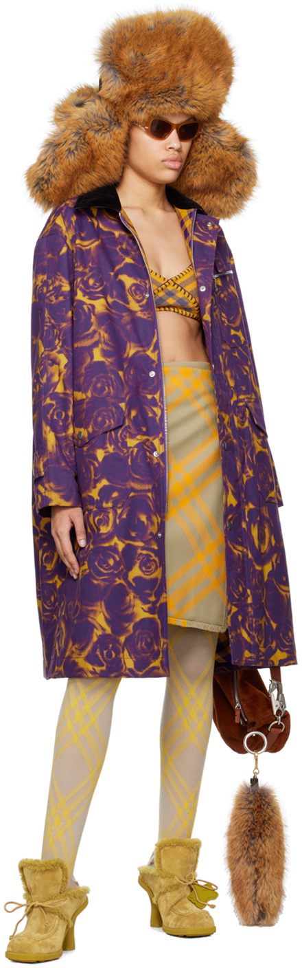 Burberry Yellow Shearling Highland Mules Burberry