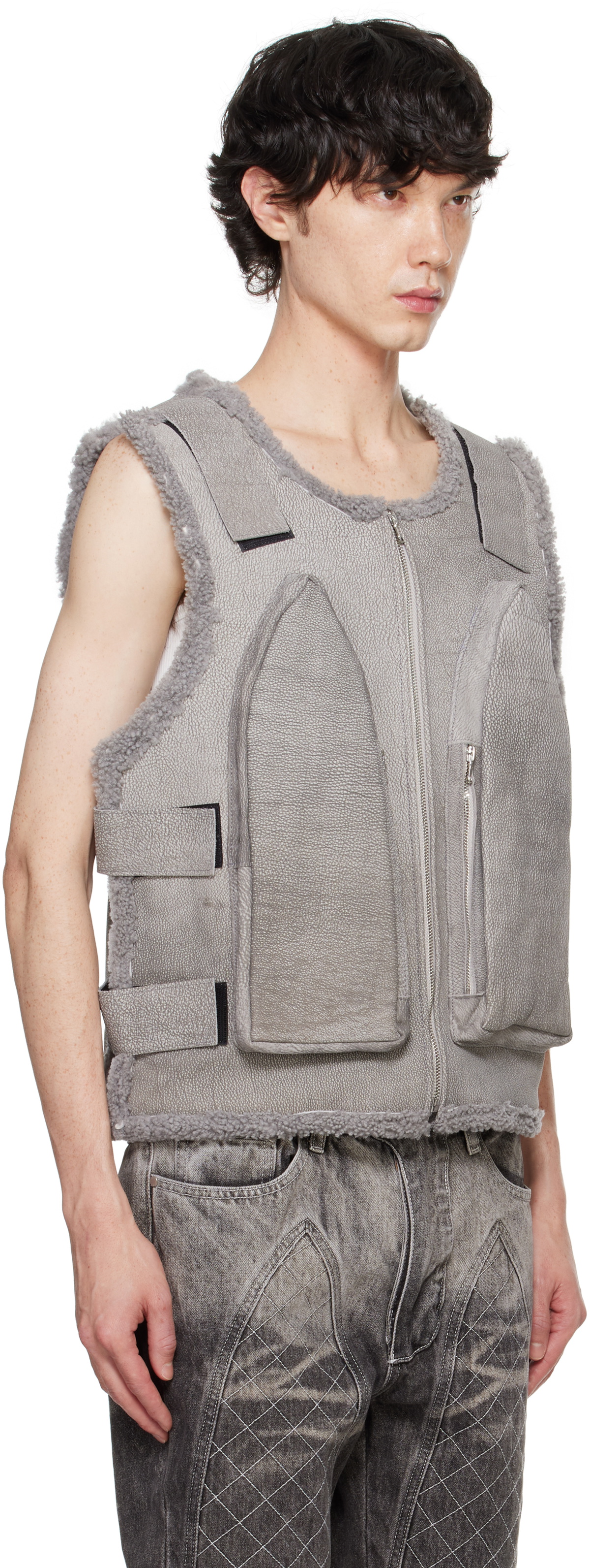 Who Decides War Gray Bullet Point Leather Vest WHO DECIDES WAR by Ev ...