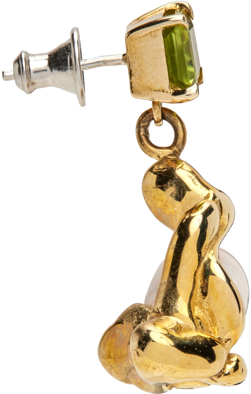 FARIS Gold Tresor Gem Drop Earrings Faris