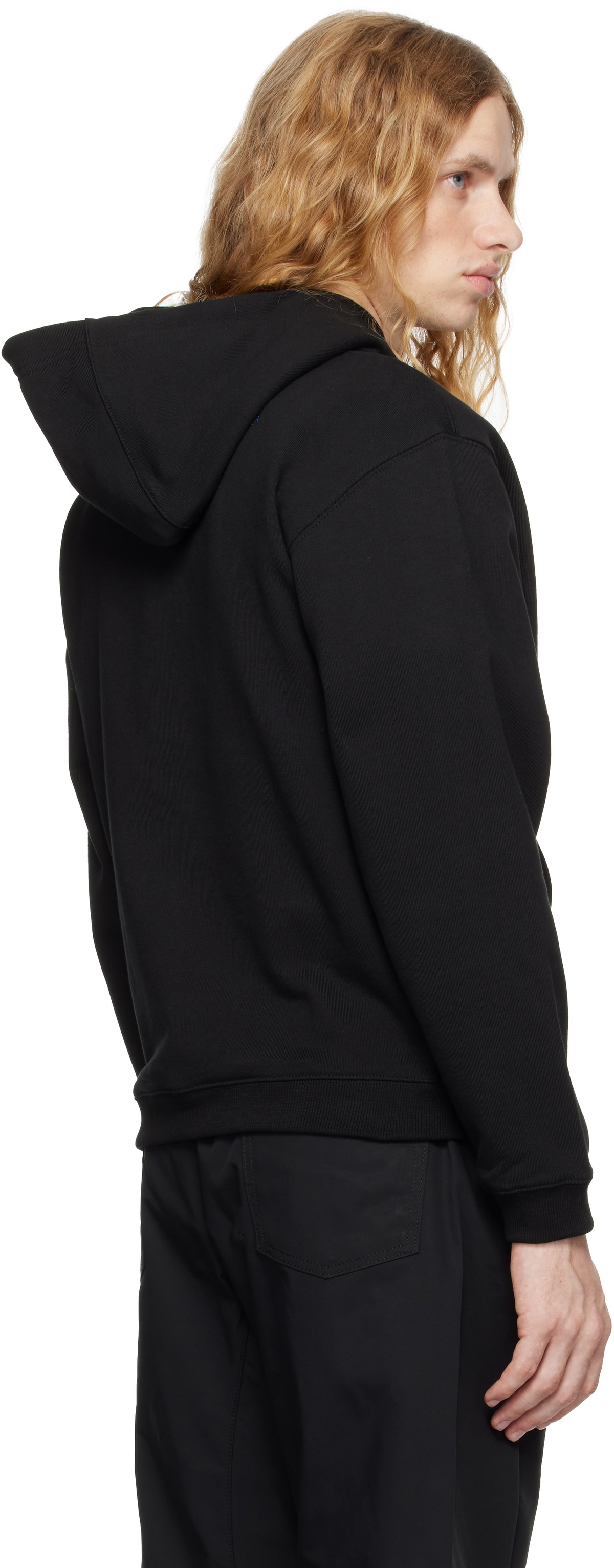ADER error Black Distressed Logo Hoodie ADER error