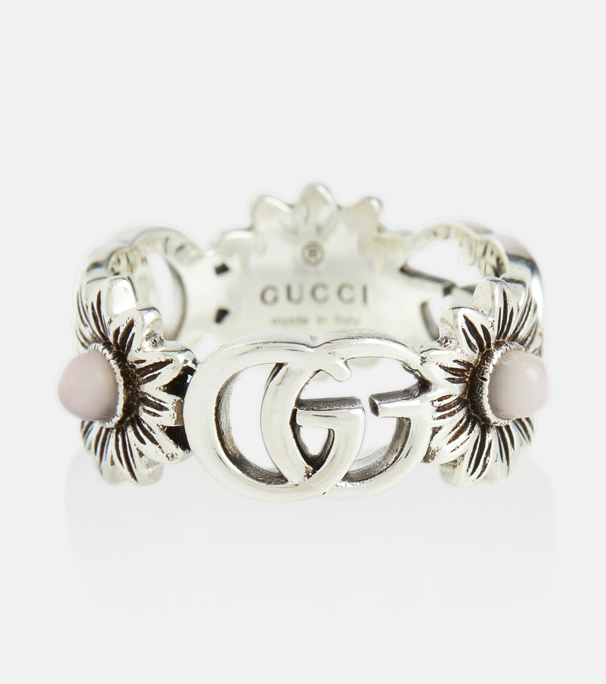 Gucci - GG Marmont sterling silver ring with pearls Gucci