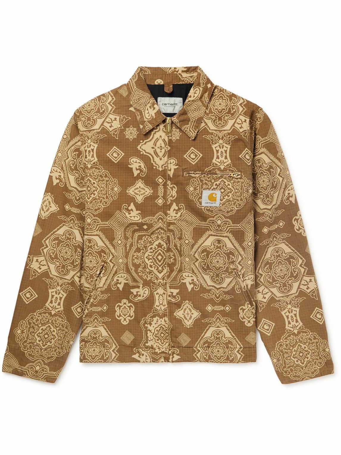 Carhartt WIP - Detroit Logo-Appliquéd Printed Cotton-Ripstop Jacket ...