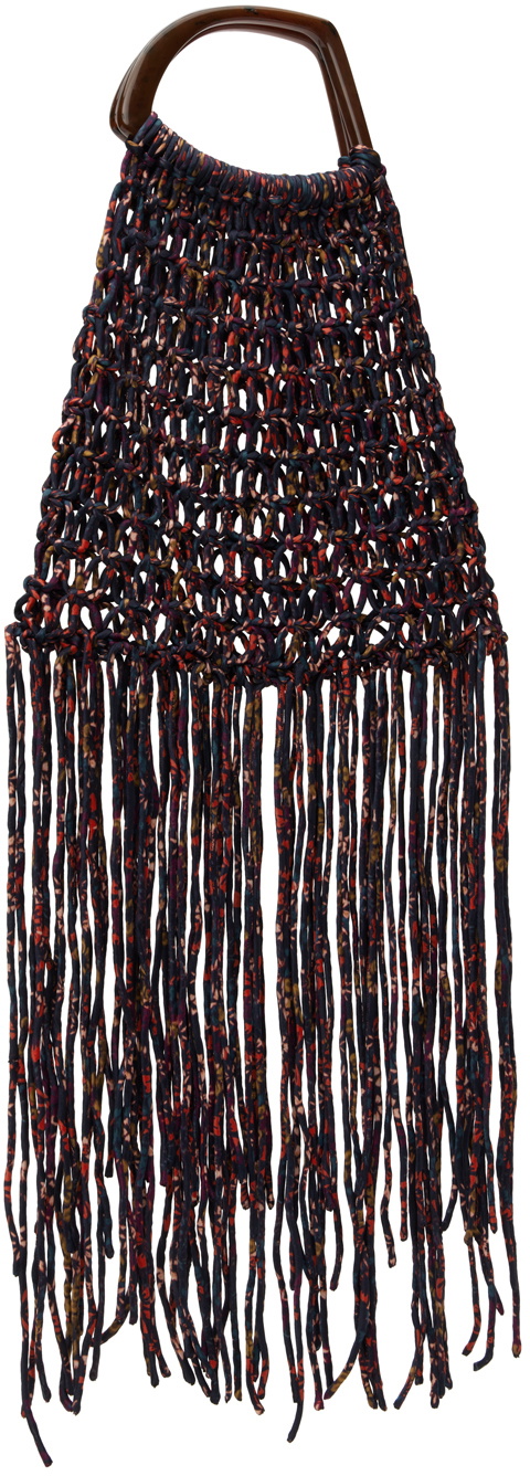 Dries Van Noten Black & Red Fringe Bag Dries Van Noten