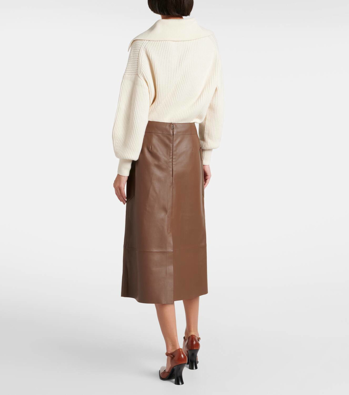 Joseph Blomfield leather midi skirt Joseph