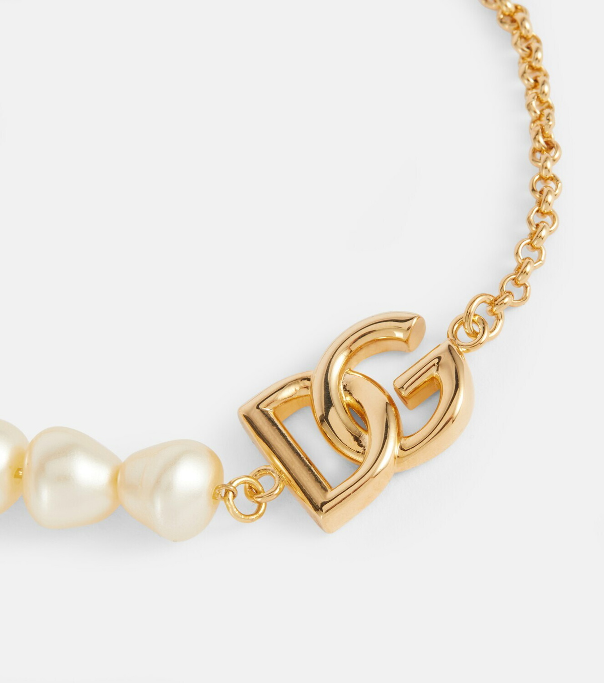 Dolce&Gabbana - DG chainlink bracelet with faux pearls Dolce & Gabbana