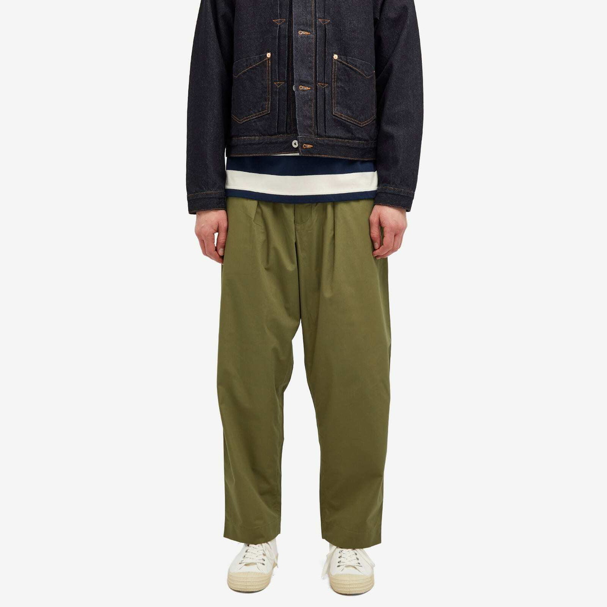 Universal Works Men's Recycled Poly Oxford Pants in Olive Universal Works