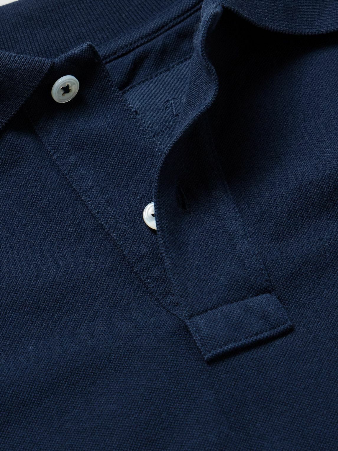 Drake's - Cotton-Piqué Polo Shirt - Blue Drake's