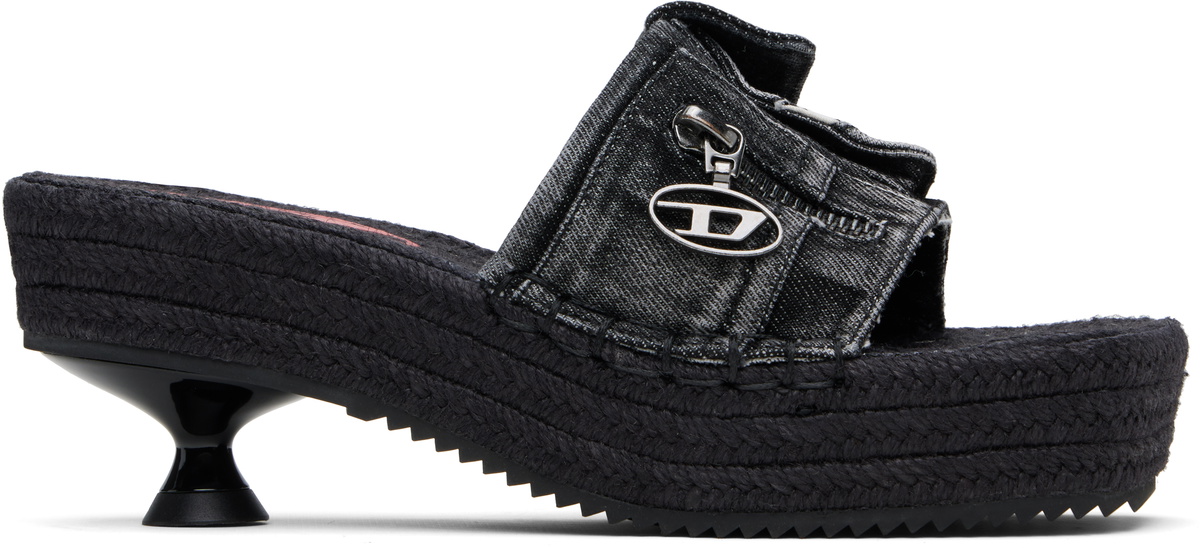 Diesel Black D-Ibiza 40 Pck Heeled Sandals Diesel