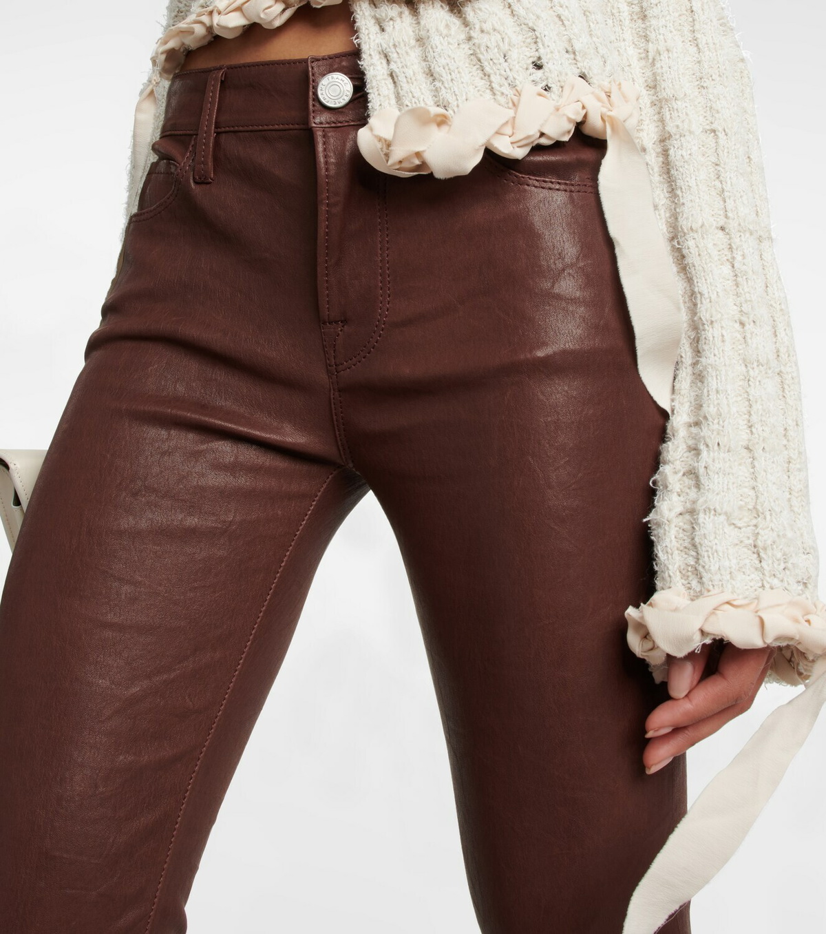 Frame - Le Crop Mini Boot leather pants Frame Denim