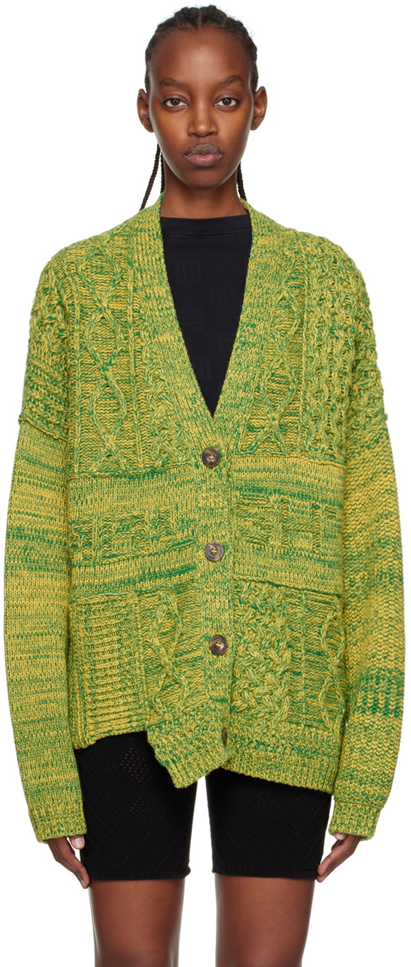AMBUSH Green Patchwork Cardigan Ambush