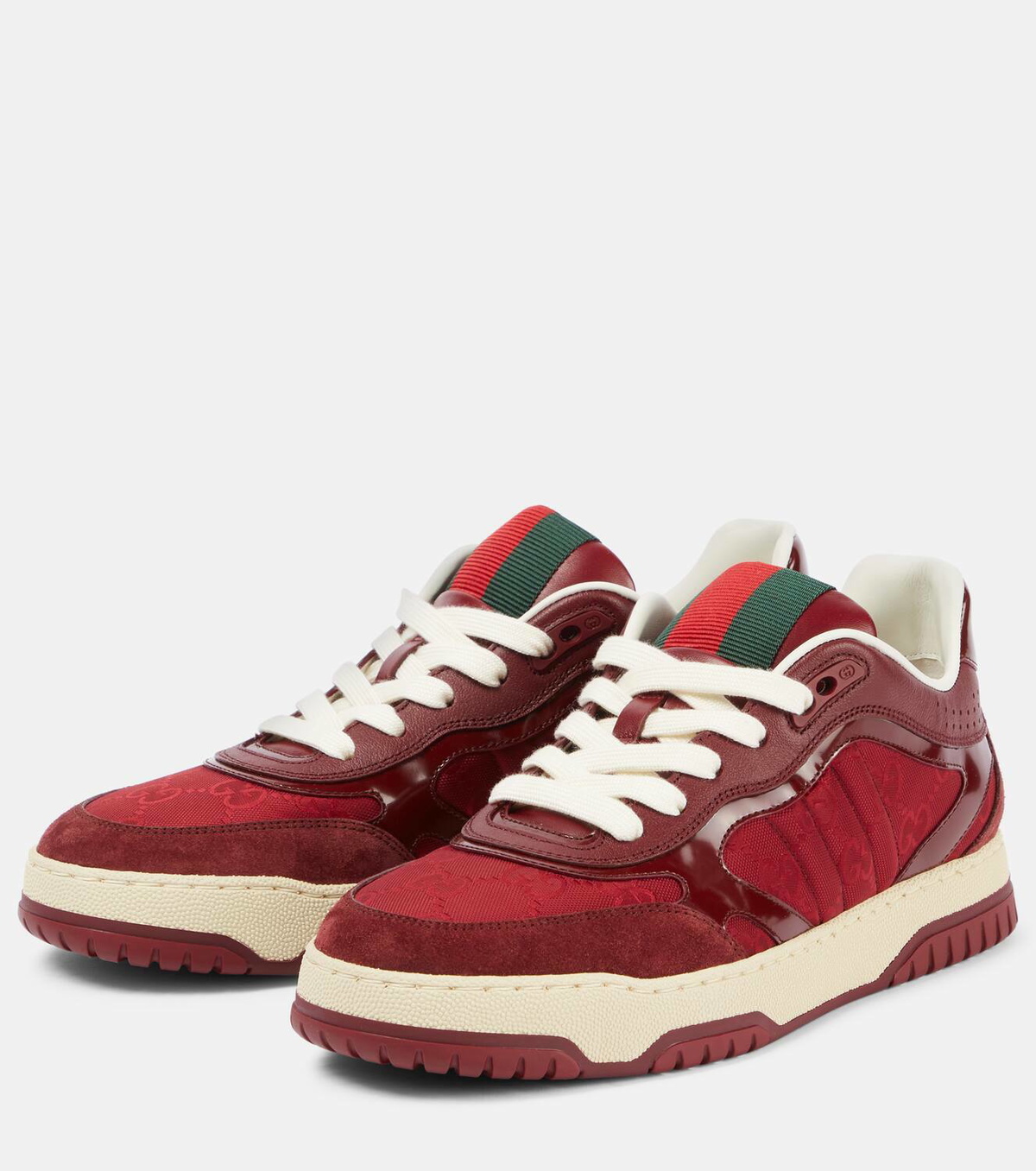 Gucci Web Stripe suede-trimmed sneakers Gucci