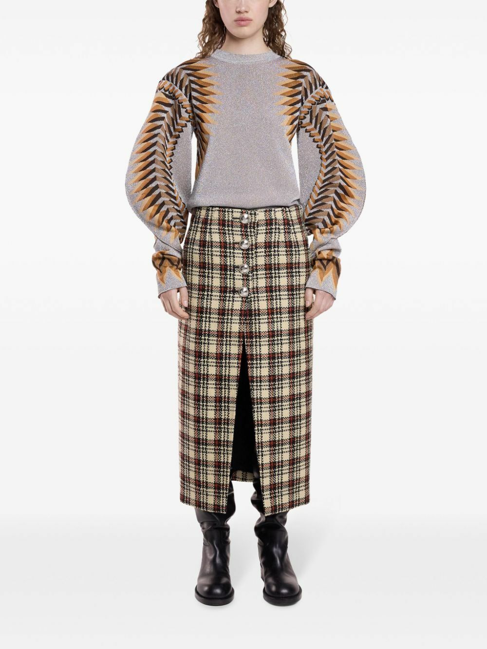 Rabanne Geometric Pattern Lurex Jumper Paco Rabanne