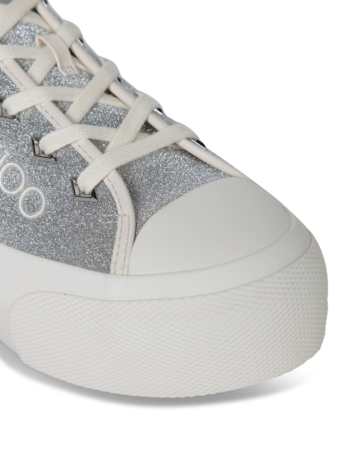 Jimmy Choo Palma Maxi Glitter Silver Sneakers Jimmy Choo