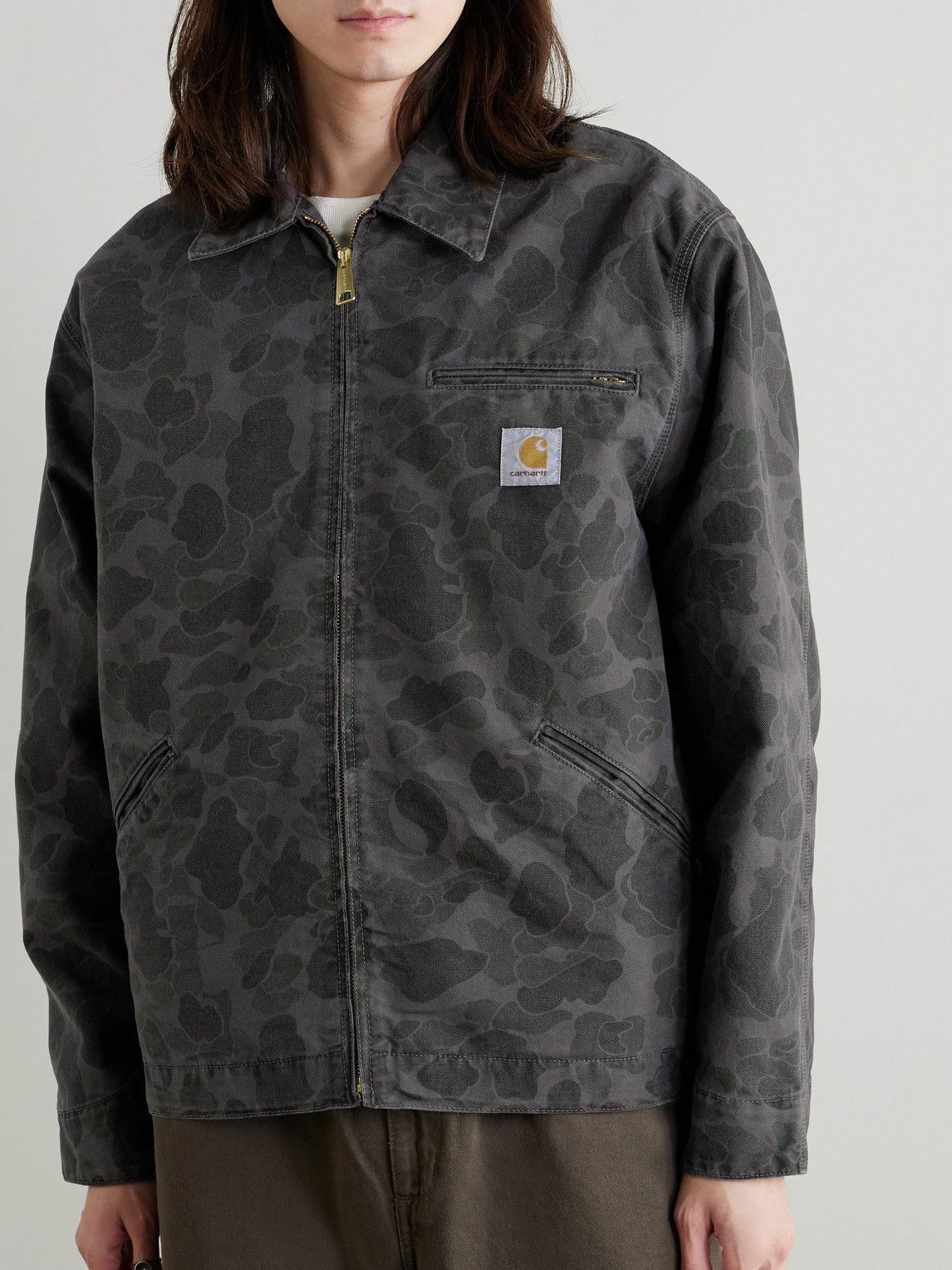 Carhartt WIP - Detroit Camouflage Organic Cotton-Canvas Jacket - Gray ...