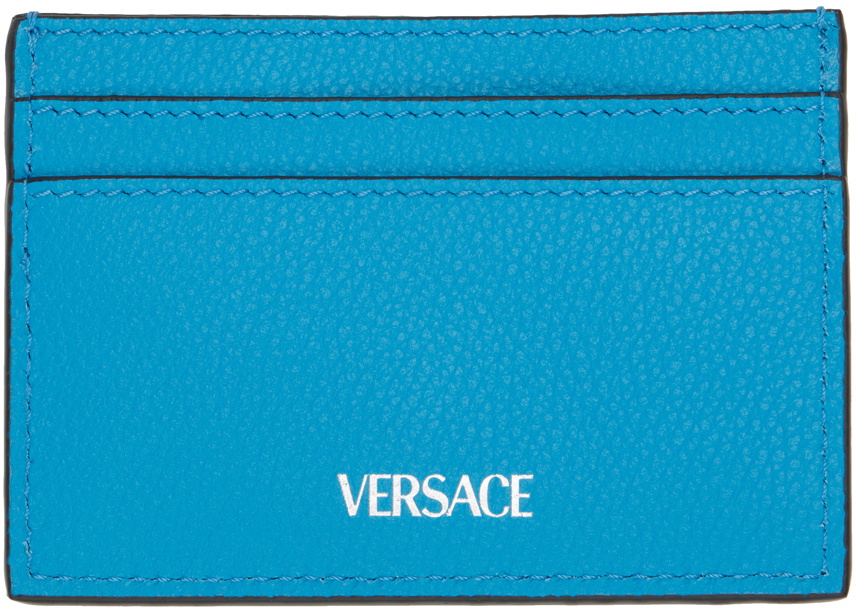 Versace Blue 'La Medusa' Card Holder Versace
