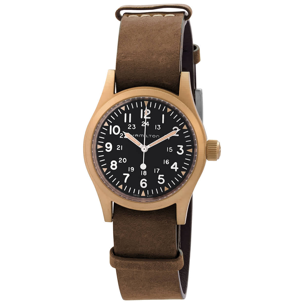 Hamilton Khaki Field Hand Wind Black Dial Mens Watch H69459530 Hamilton