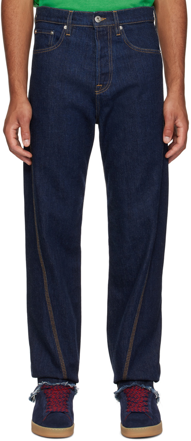 Lanvin Indigo Twisted Jeans Lanvin