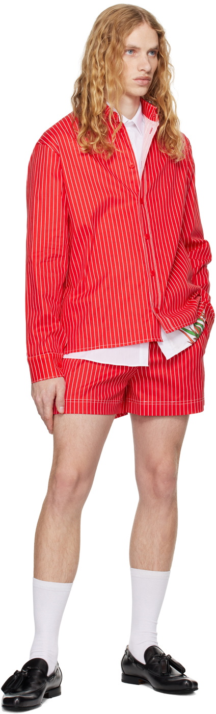 Adam Jones Red Pin Stripe Shirt