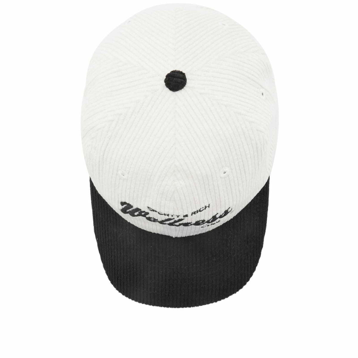 Sporty & Rich Men's Wellness Club Corduroy Cap in Black/White Sporty & Rich