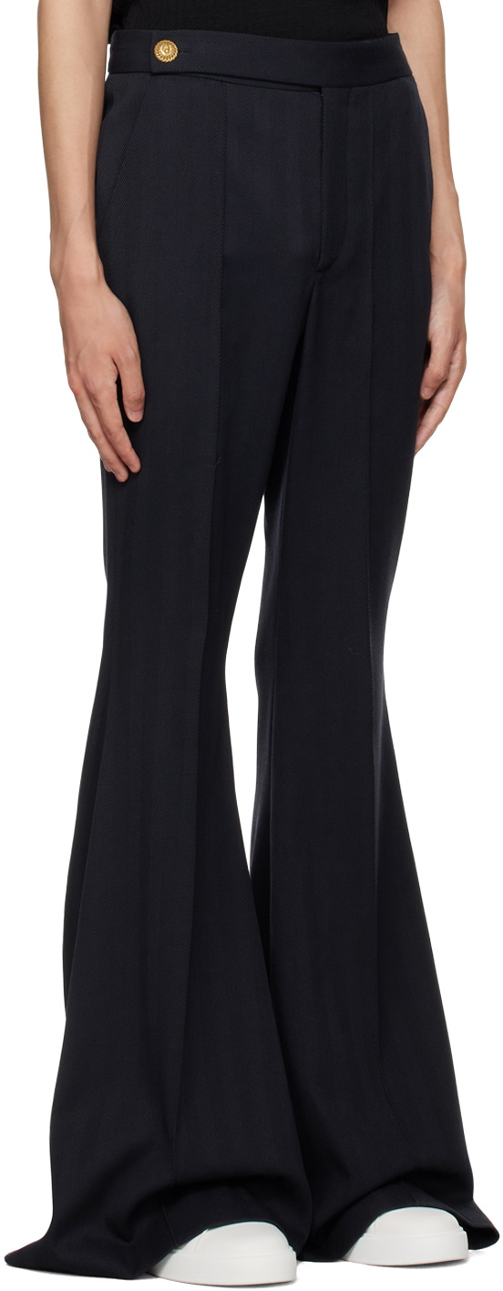 Balmain Navy Buttoned Trousers Balmain
