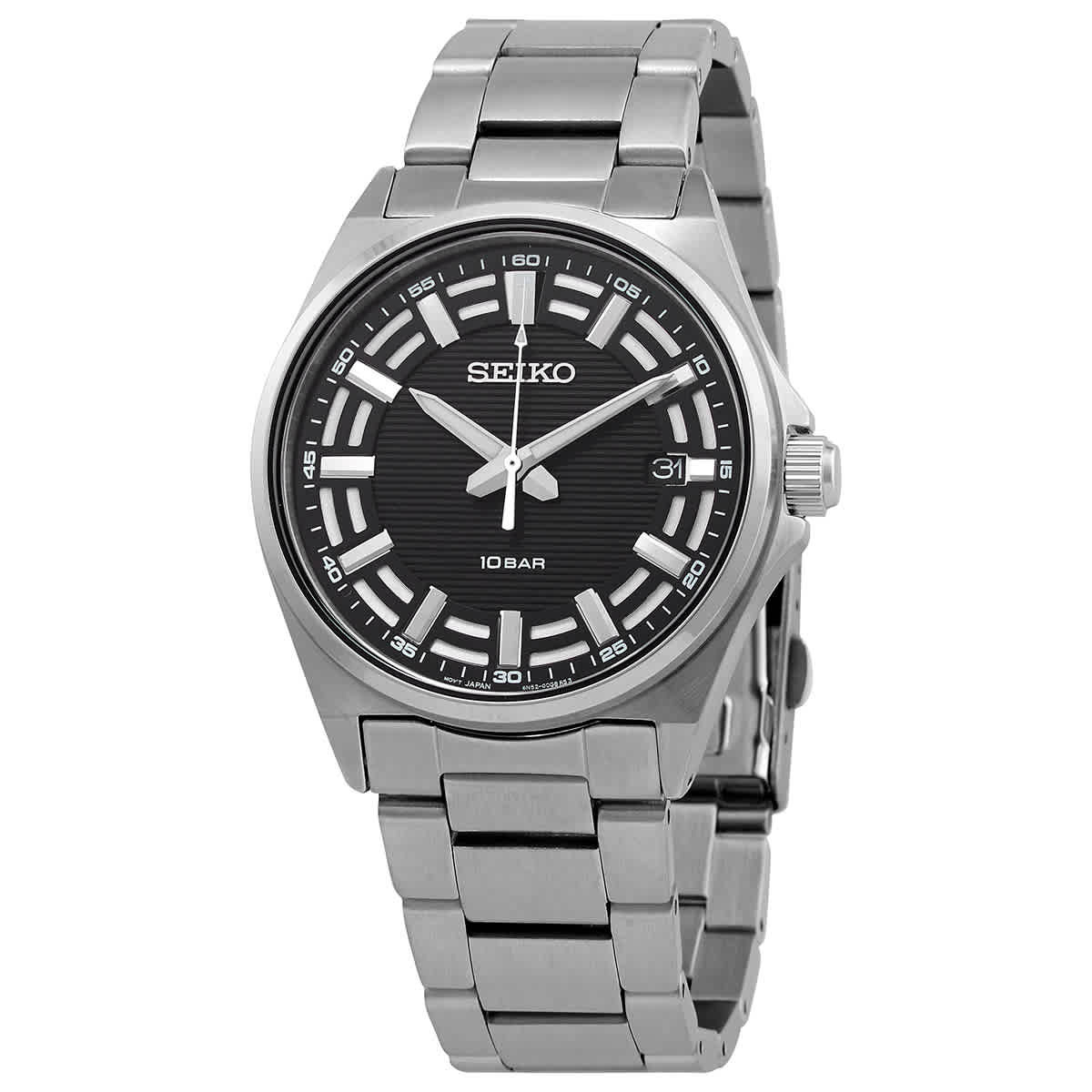 Seiko Classic Quartz Black Dial Mens Watch SUR505P1 Seiko
