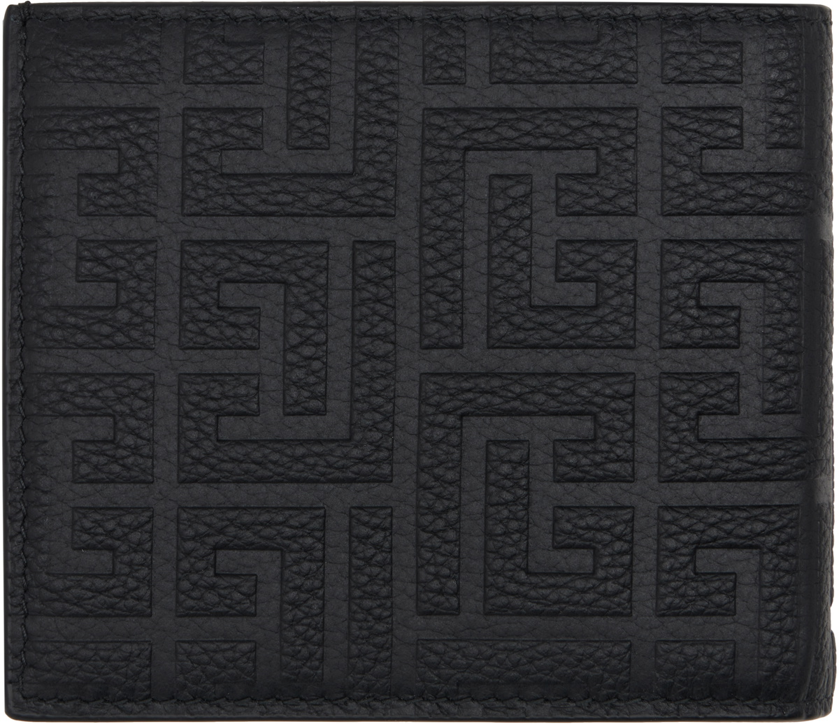 Balmain Black Leather Flap Wallet Balmain