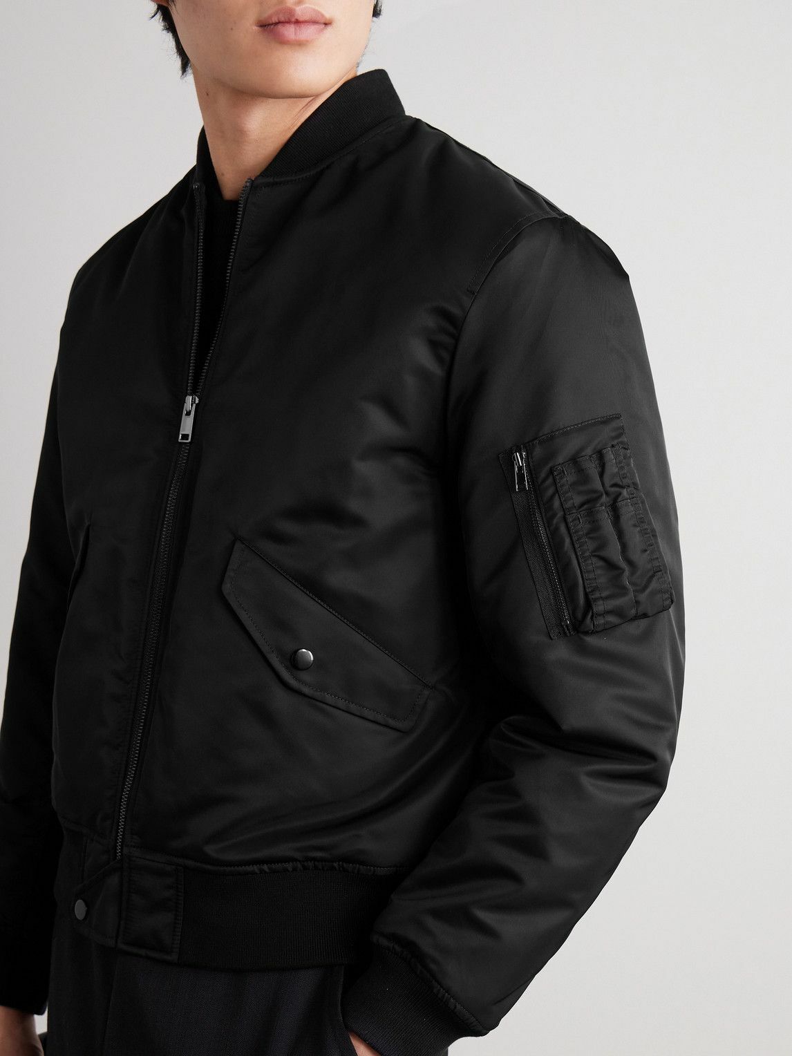 Theory - Padded Nylon Bomber Jacket - Black Theory